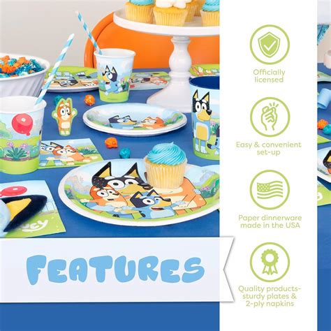 Bluey Birthday Party Supplies With Tablecover Plates Cups Napkins