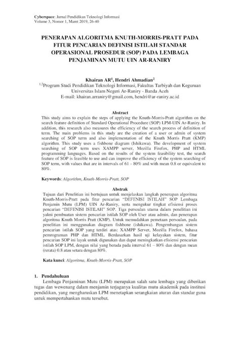 Pdf Penerapan Algoritma Knuth Morris Pratt Pada Fitur Dokumentips