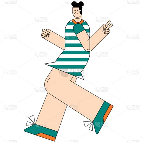 手绘夸张人物插画 女生