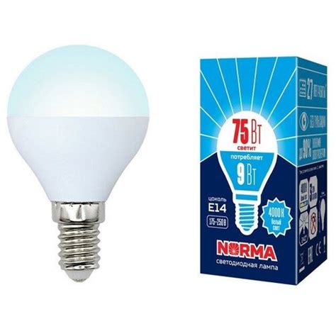 Лампы светодиодные прочие volpe led-g45-9w/nw/e14/fr/nr картон | SPORTLE