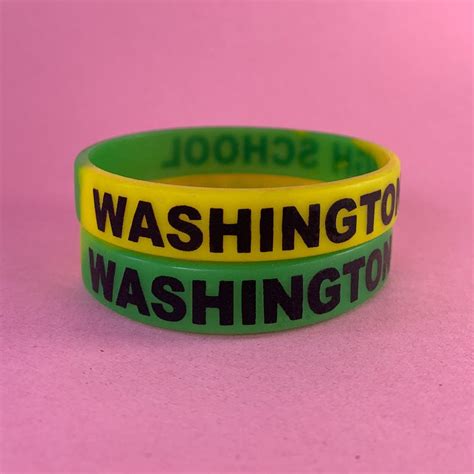 yellow and green 12mm 2 colours segmented printed silicone wristbands