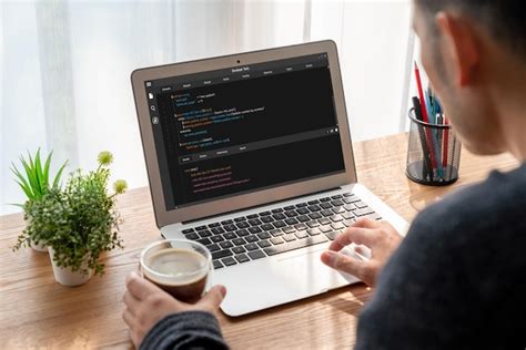 Premium Photo Software Development Programming On Computer Screen For Modish Application And