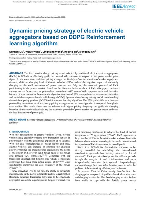Pdf Dynamic Pricing Strategy Of Electric Vehicle Aggregators Based On Ddpg Reinforcement