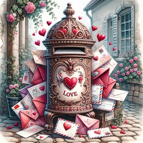 Premium Photo Love Letters Overflow Vintagestyle Watercolor Mailbox