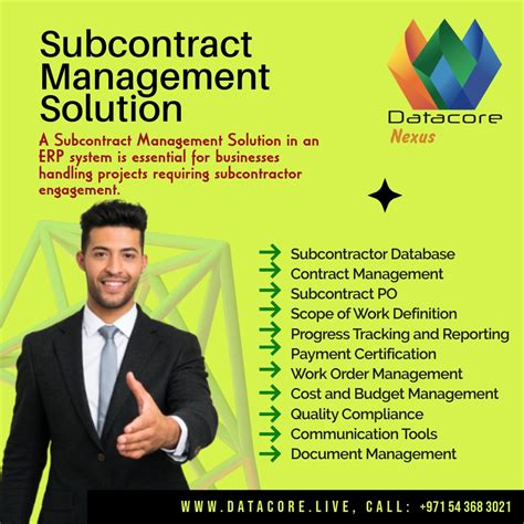 Datacore Erp Software Co Llc On Linkedin Erpsubcontractmanagement Projectefficiency