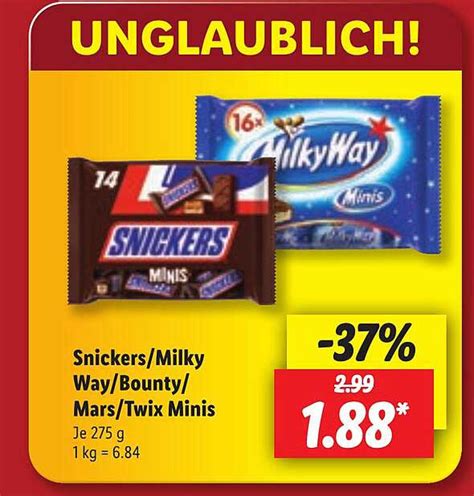 Snickers Milky Way Bounty Mars Oder Twix Minis Angebot Bei Lidl 1prospekte De