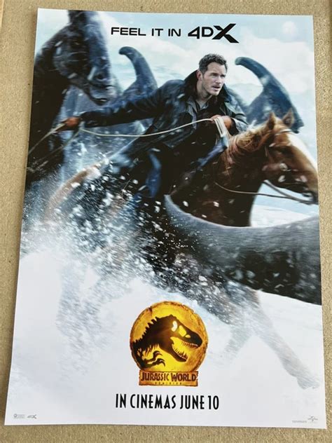 Jurassic World Dominion A3 Movie Poster 4dx Chris Pratt All