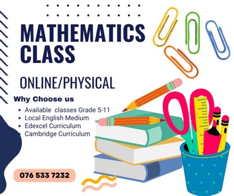Mathematics Class Mathematics Ol Grade 6 11 Colombo