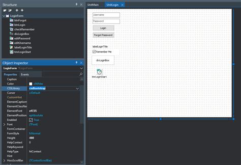 Error Reading LoginForm CSSLibrary Property CSSLibrary Does Not Exist Foods TMS WEB Core