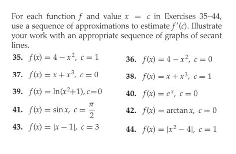 solved f x x x3 c 1for each function f and value x c in