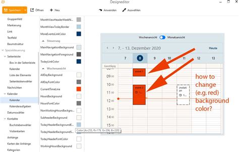 Background Color Of Eventdate Calendar Em Client