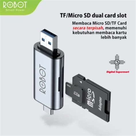 Promo Robot Card Reader Cr In Usb Type C Otg Memory Card Adapter Diskon Di Seller