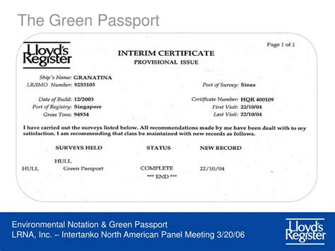 Ppt Environmental Notation And Green Passport Powerpoint Presentation