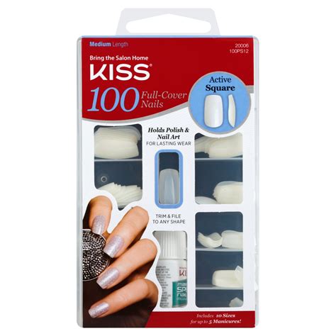 Kiss Nail Tips Active Square Shop Nail Sets At H E B
