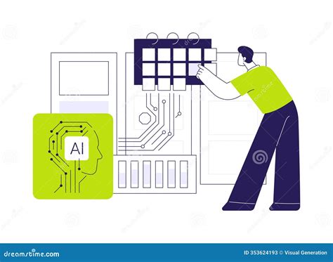 Ai Driven Employee Scheduling Abstract Concept Vector Illustration Stock Illustration