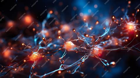 Premium Photo Neuron Cells With Glowing In Human Brain Synapses