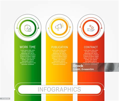 현대 3d 벡터 일러스트입니다 세 가지 요소를 함께 서식 파일 Infographics 서클 텍스트와 아이콘에 포함 되어 있습니다 3 단계 다이어그램 웹 디자인 프레 젠 테이