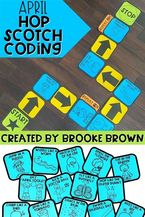 Aprileasterspring Hop Scotch Coding Elementary Stem Activities