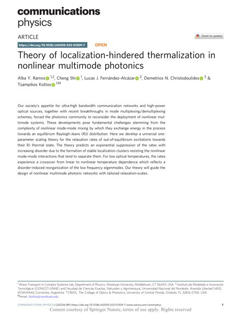Pdf Theory Of Localization Hindered Thermalization In Nonlinear Multimode Photonics