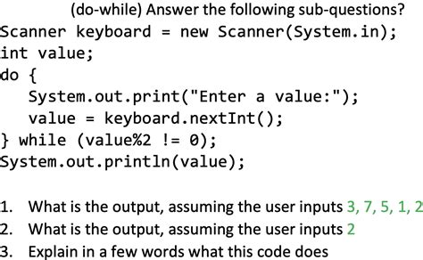 solved do while answer the following sub questions