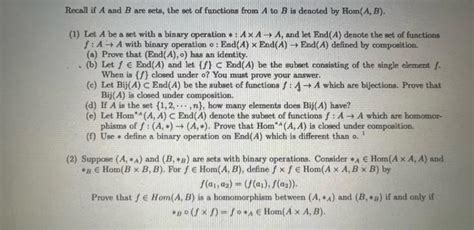 Solved 1 Let A Be A Set With A Binary Operation ∗a×a→a