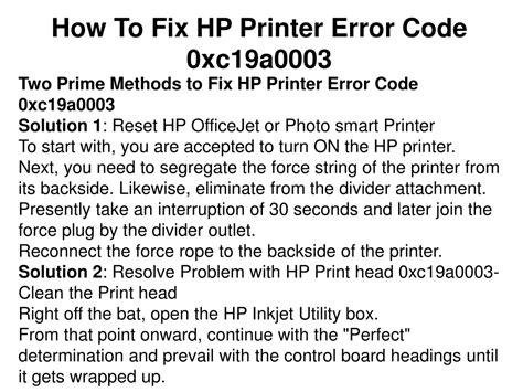 PPT How To Fix HP Printer Error Code Xc A PowerPoint Presentation ID