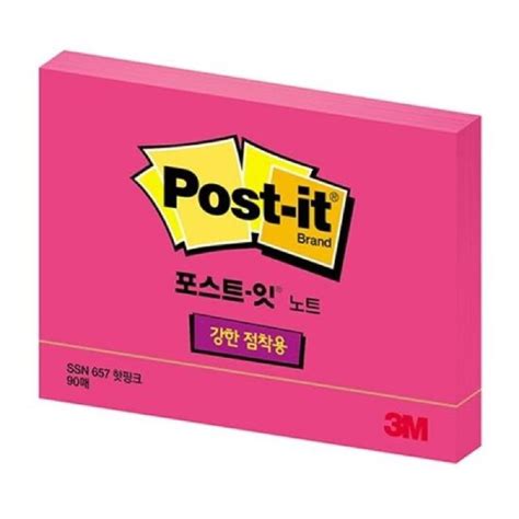 포스트잇 강한점착용 노트 657형광 핫핑크 102mm X 76mm 홈플러스 택배배송