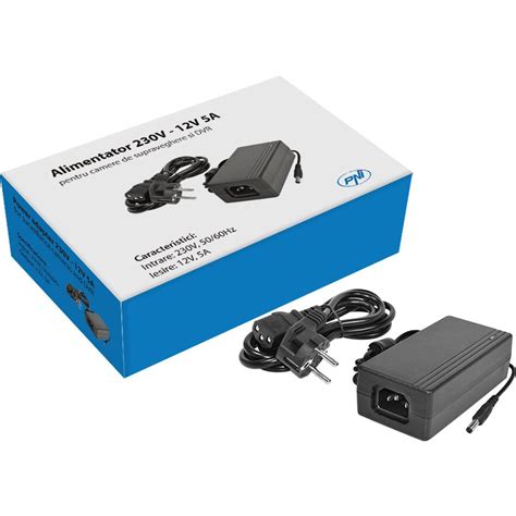 Захранващ кабел Pni 220v 12v 5a за камери за наблюдение и Dvr Emag Bg