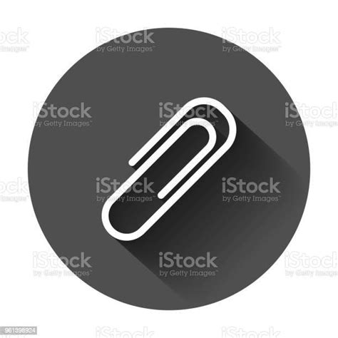 종이 클립 첨부 벡터 아이콘입니다 긴 그림자와 클립 그림입니다 파일 비즈니스 문서를 첨부 합니다 0명에 대한 스톡 벡터 아트 및 기타 이미지 Istock