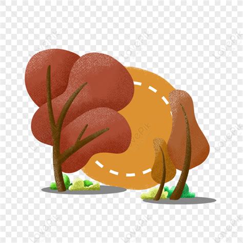 크리 에이 티브 손으로 그린 그림 만화 일러스트 이미지 가을 빨간 나무 디자인 페인트 등 PNG 일러스트 무료 다운로드 Lovepik