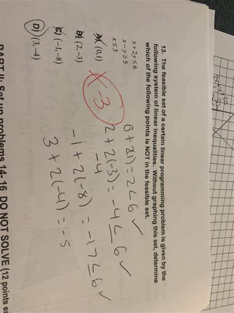 solved 13 the feasible set of a certain linear programming
