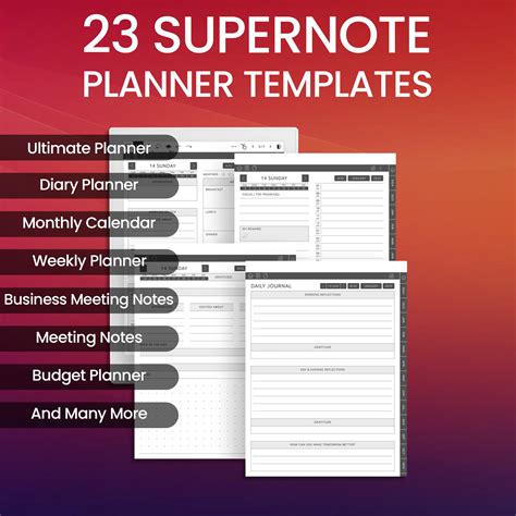 23 Supernote Planner Template Bundle Creativerino