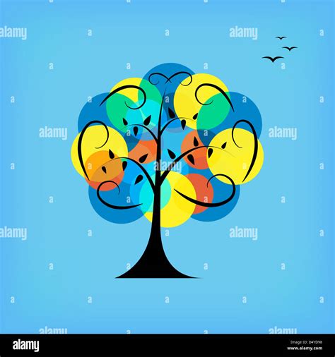 Colorful Tree Background Card Template Stock Photo Alamy