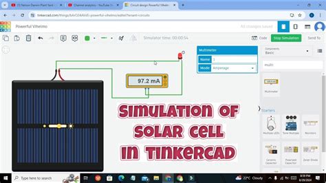How To Use A Solar Cell In Tinkercad Simulation Of Solar Panel In Tinkercad Youtube