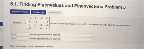 solved 5 1 finding eigenvalues and eigenvectors problem 5