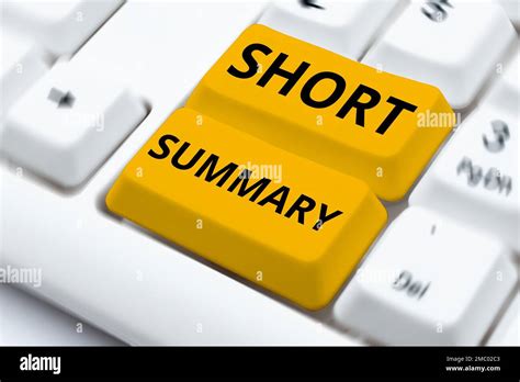 Writing Displaying Text Short Summary Word For Brief Statement Of Main Points Clear Stock Photo