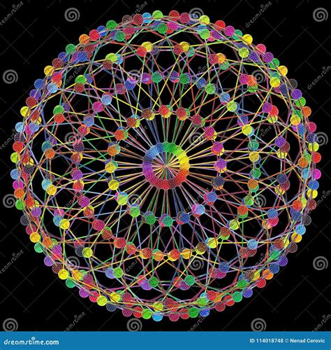 Dna Molecule Fractal Network Structure 01 Colorful Dna String