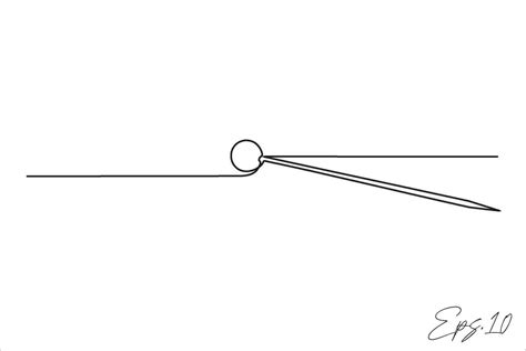Pin Needle Continuous Line Vector Illustration 30331761 Vector Art At