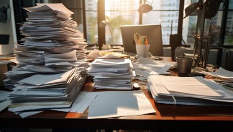 Premium Ai Image Desk Data Document File Concept Management Paper