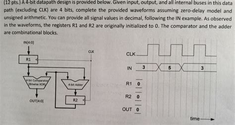 Solved A 4 Bit Datapath Design Is Provided Below Given