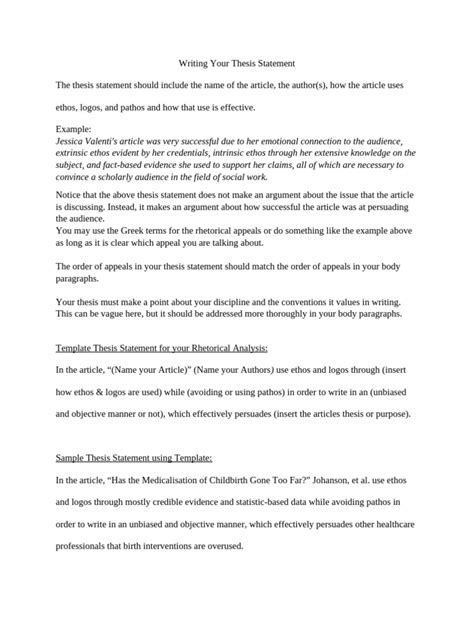 Ra Thesis Statement Pdf