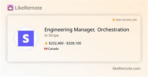 📩 Engineering Manager Orchestration At 🏢 Stripe Salary 💰232400 328100 📍remote Job In