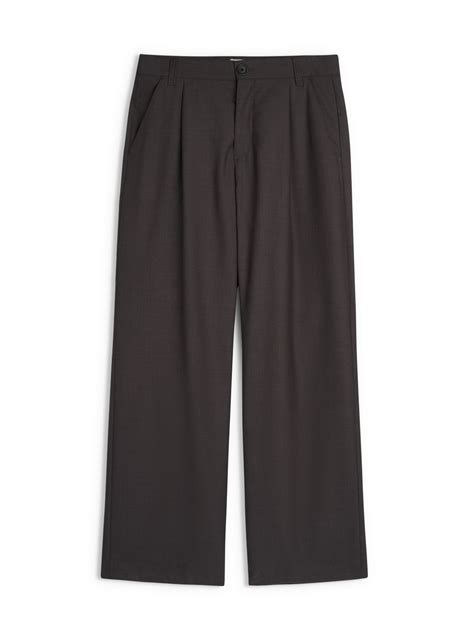 Orsman Trousers Miro Brown Wide Leg Tropical Wool Trousers Oliver