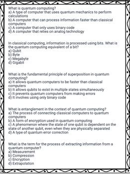 Quantum Computing Multiple Choice Quiz By High School With Hannah