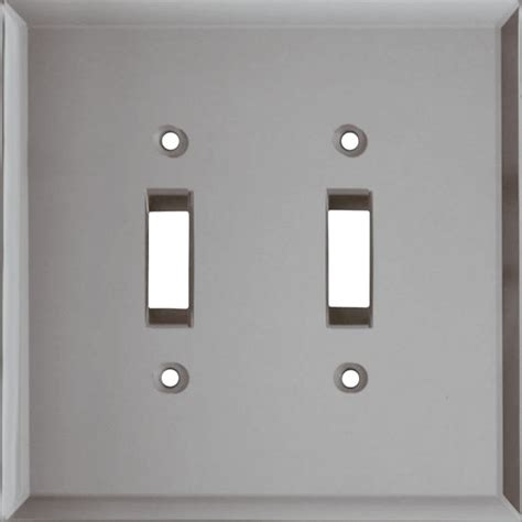 Grey Tint Glass Mirror Elegant Double Toggle Switch Plates Switch Hits