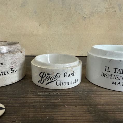 Victorian Chemist Pots No4 Vintage