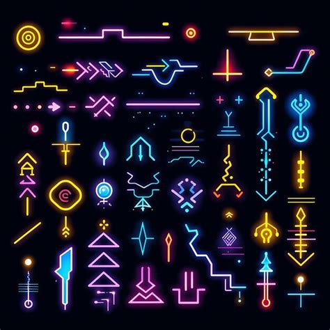 Premium Ai Image Neon Light Design Vector Shapes With Creative A