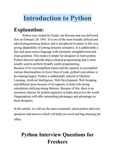 Solution Introduction And Questionnaire Of The Python Studypool