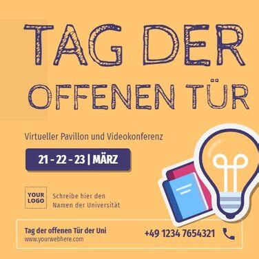 Schule Tag Der Offenen T R Plakatvorlagen