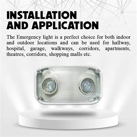 Emergency Backup Lighting With Recessed Exterior Dual Square Head Led